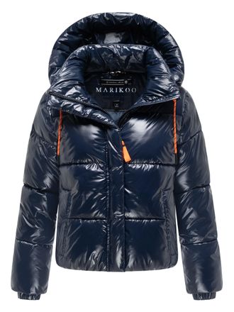 Marikoo Damen Winter Steppjacke Skyraa mit Kapuze & gl&auml;nzendem Design