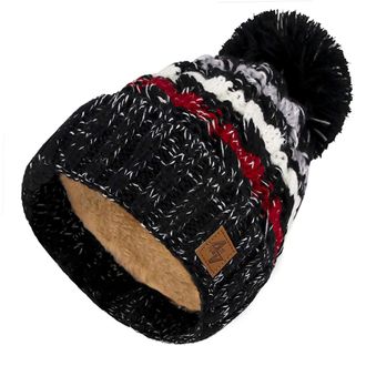 4sold Herren Damen Wurm Warme Winter Style Beanie Strickm&uuml;tze M&uuml;tze mit Fellbommel Bommelm&uuml;tze Hat Gestrickte Pudelm&uuml;tze Plain Ski Pom Pom Winterm&uuml;tze mit W
