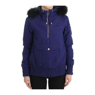 Gianfranco Ferre Blauer Anorak mit Kapuze und Kunstfell - - Jackets - Damen - Blau - S