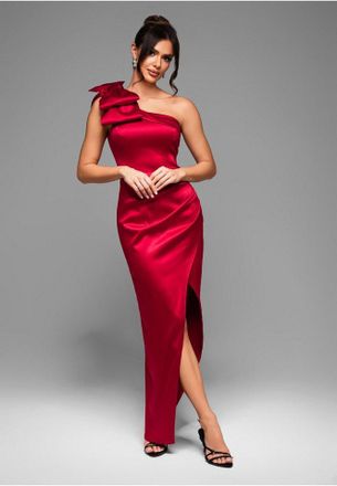 Ombre Abendkleid Abendkleid Bodenlang mit Gehschlitz an der Seite