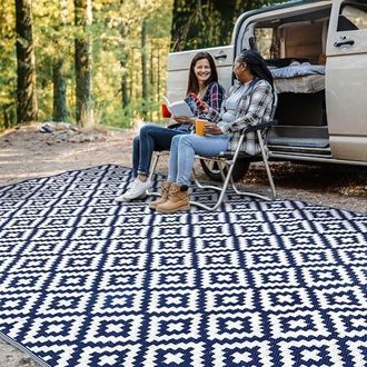 Green Decore Wendbare Camping- und Picknick-Teppiche aus recyceltem Kunststoff, perfekt für Garten, Terrasse, Picknick, Terrassendielen, Flecken- und wasserabweise