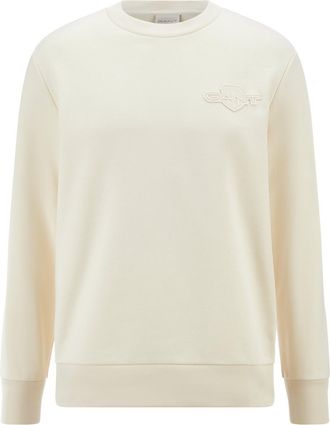 GANT Sweatshirt Rundhals-Ausschnitt GANT weiss