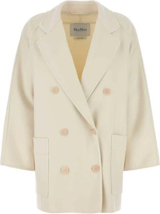 Max Mara Femme, Manteaux, Blanc, Taille: 38 FR Orma Double-Breasted Coat