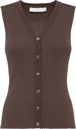 Tela Femme, Pulls, Brun, Taille: 42 FR Gilet c&ocirc;tel&eacute;