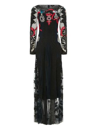 Temperley London robe Diamantine en dentelle - Bleu