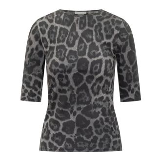 Stella McCartney Femme, Blouses et Chemises, Gris, Taille: 40 FR Haut Imprim&eacute; L&eacute;opard