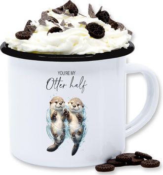 Shirtracer Emaille Tasse Blechtasse - Tassen - You are my otter half I Otter Geschenk Pärchen Geschenke Valentinstag Paar Geschenk für Pärchen Weinachten I Jahre