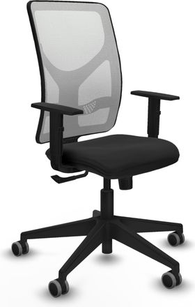 Piqueras y Crespo Schwarzer Drehstuhl, mit 1D-Armlehnen, h&ouml;henverstellbare Lendenwirbelst&uuml;tze, ausgestattet mit 3 Positionen und Schneideschaum, mit Rollen von 65 mm, P