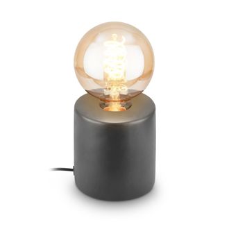 Briloner Tischlampe mit Kabelschalter, Keramikfu&szlig;, E27, max. 10W, Nachttischlampe, Lampe, Schreibtischlampe, Tischleuchte, B&uuml;rolampe, Leselampe Bett, Leselicht