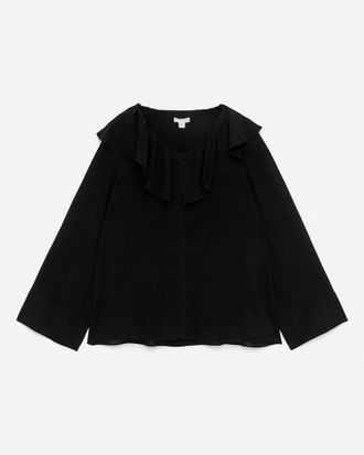 Arket Bluse Mit R&uuml;schenkragen -Schwarz