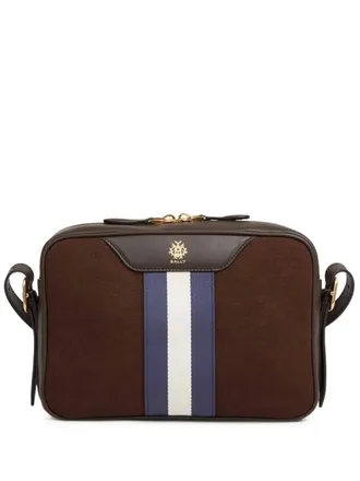 Bally Schultertasche mit Logo-Streifen - Braun