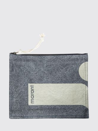 Isabel Marant Netia Baumwoll-Clutch mit Logo-Print