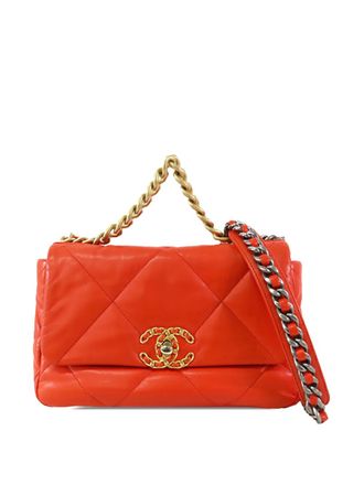 Chanel 2019 mittelgro&szlig;e 19 Flap Satchel-Tasche - Orange