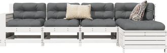 vidaXL Vidaxl - Salon de jardin 5 pcs blanc bois massif de pin