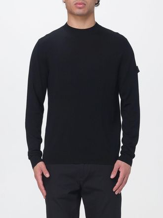 Peuterey Pull &agrave; col rond en pure laine avec patch logo sur la manche
