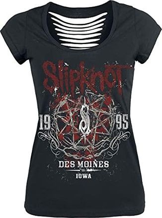 Slipknot Iowa Star Femme T-Shirt Manches Courtes Noir M, 100% Coton, Regular/Coupe Standard