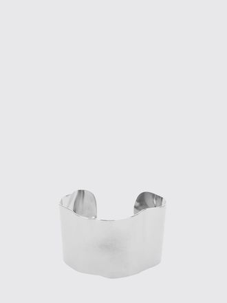 Semicouture Bracelet jonc en laiton bicolore or et argent avec logo grav&eacute;