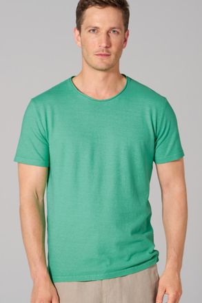 Hempage Hempage Herren vegan T-Shirt Rolled Hem Miami Gr&uuml;n