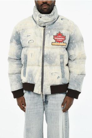 Dsquared2 Distressed Denim Effect Padded Jacket size 50