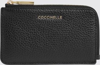 Coccinelle Porte-cartes Metallic Soft en cuir grain&eacute; avec fermeture zipp&eacute;e
