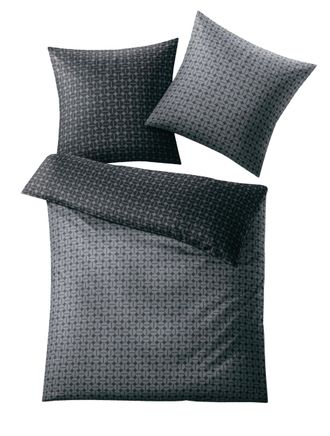 Kleine Wolke 6255901952 Bettw&auml;sche Punto, Ma&szlig;e: 135 x 200 cm und 80 x 80 cm, Farbe: Anthrazit