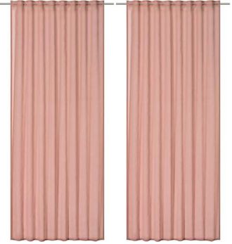 Elbersdrucke Gardine mit verdeckten Schlaufen Air 14 rosa halbtransparent 255x140cm 201838 Vorhang f&uuml;r das Wohnzimmer Schlafzimmer K&uuml;che Flur Kinderzimmer (Packung
