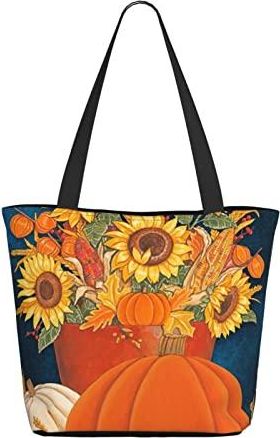 AOOEDM Citrouille Tournesols Automne Mesdames Shopping Bag 13x11x7in.Le cadeau parfait de la Saint-Valentin.Cest de la Saint-Valentin pour maman, fille, &eacute;pou
