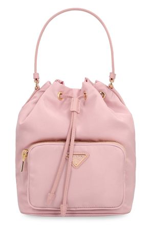 Prada Womens Bucket Bag Duet Re-Nylon Pink Polyamide