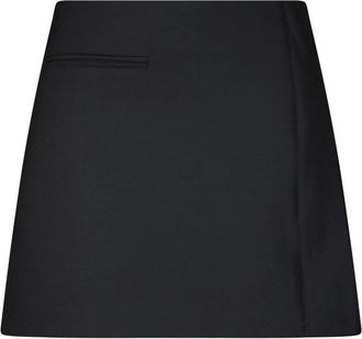 Courr&egrave;ges Femme, Jupes, Noir, Taille: 34 FR Mini-jupe trap&egrave;ze en twill One Minute