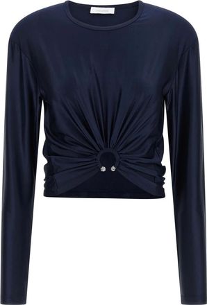 Paco Rabanne Femme, Tops, Bleu, Taille: 38 FR Satin Viscose Top