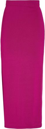 8 by YOOX VISCOSE RIB KNIT MIDI SKIRT WITH SLIT