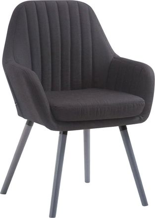 Clp Retrostuhl Florian Mit Hochwertiger Polsterung Und Stoffbezug I Esszimmerstuhl Mit Einer Sitzhöhe Von 49 cm, Farbe:schwarz, Gestell Farbe:grau