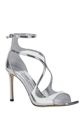 Jimmy Choo London Womens Sandals Azia Metallic Leather Calf