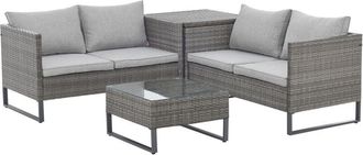 SVITA Svita - kansas salon de jardin en rotin salon de jardin canapé en polyrotin gris