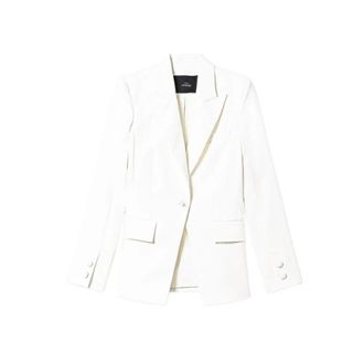 Twinset Satinblazer mit Knopfverschluss - - Jackets - Damen - Wei&szlig; - 2XS