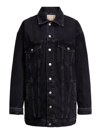 Jack & Jones JACK & JONES Damen Jxalison Oversized Long Jacket Cr504 JXALISON OVERSIZED LONG JACKET CR504, Black Denim, XS
