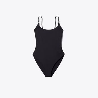 Tory Burch Damen Einfarbiger Badeanzug