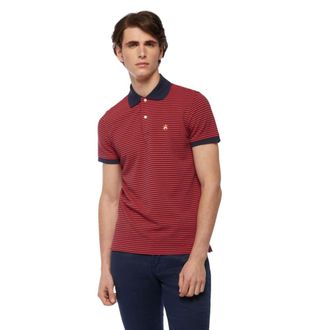 Brooks Brothers Homme, Tops, Rouge, Taille: 2XL Feeder Stripe Pique Polo Slim Fit
