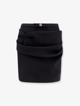 Versace Responsible wool mini skirt with medusa detail - VERSACE - gender_Woman