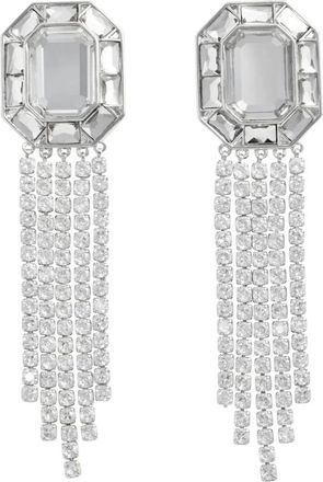 Self Portrait Femme, Accessoires, Gris, Taille: ONE Size Crystal Droplet Earrings