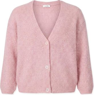 American Vintage Femme, Pulls, Rose, Taille: 36/38 FR East V-neck Cardigan