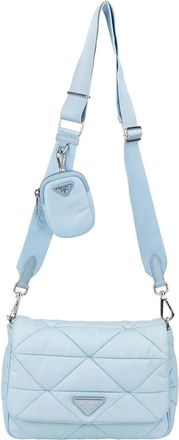 Prada Crossbody Bags - Prada Quilted Baby Blue Nylon Triangle Re-Edition - Gr. unisize - in Blau - f&uuml;r Damen