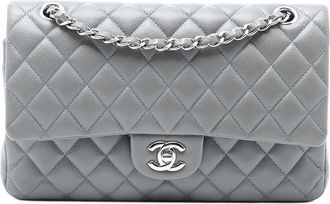 Chanel Grey Medium Classic Caviar Double Flap