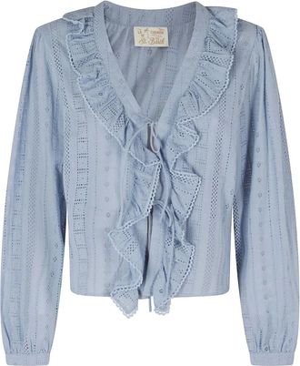 MC2 Saint Barth Femme, Blouses et Chemises, Bleu, Taille: 38 FR Evie Blouse