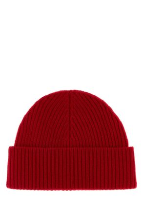Ami QUOTA-BEANIEWITHCONTRASTEDAMIDECOEUR Beanie - Red