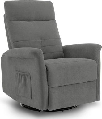 MCombo M Mcombo Relaxsessel Fernsehsessel mit Liegefunktion Manuell, tv Sessel mit Wippfunktion & Drehfunktion, 360° Drehbar, 7011 (Dunkelgrau)