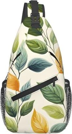 Generic Sacoche Bandouliere Motif de feuilles d&eacute;t&eacute; Mode Sac Bandouli&egrave;re L&eacute;ger Sac DEpaule pour Randonn&eacute;e Femme Cyclisme