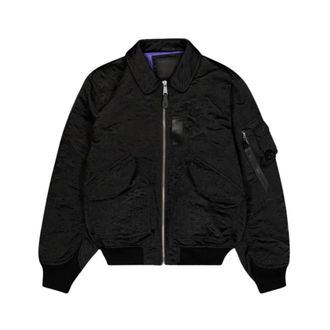 Alpha Industries Veste Bomber Broderie Camo Cwu-45/P UV - Homme - Vestes - Noir - Taille: M