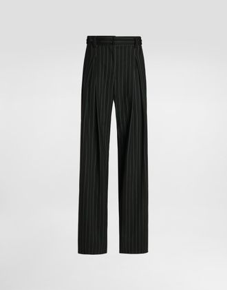 Dolce & Gabbana Hose Aus Wolle In Nadelstreifenoptik - Frau Hosen Und Shorts Mehrfarbig 36
