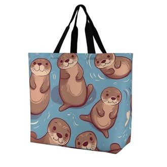 Generic Animaux Mignons Loutres Brunes Sac Fourre Tout L&eacute;ger Tote Bag Grand Sac Fourre-Tout Pour Shopping Plage Gym